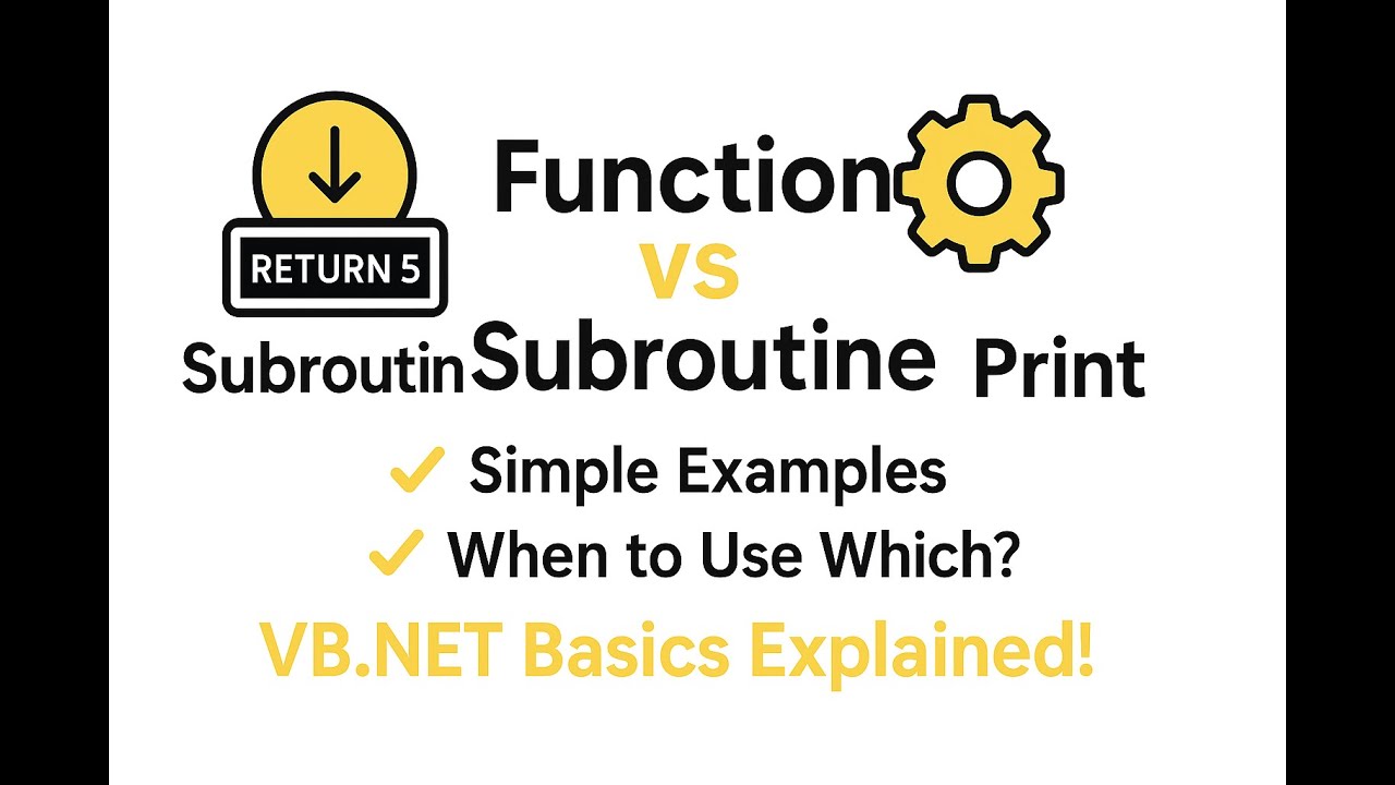 Subroutines and Functions in VB.net - YouTube