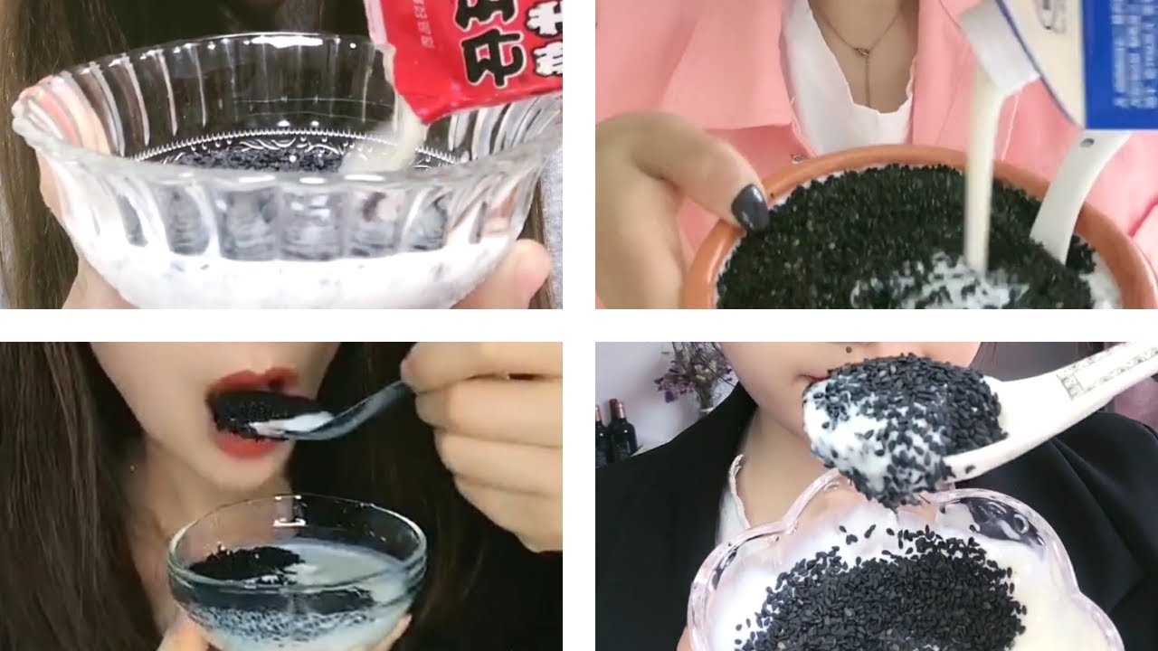 Asmr | Milk/Cream Sesame seeds Sounds #1 - YouTube