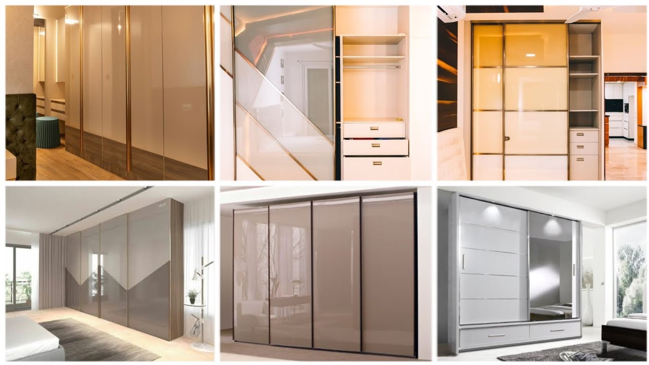 Master acrylic sliding door wardrobe design/acrylic bedroom closet ...