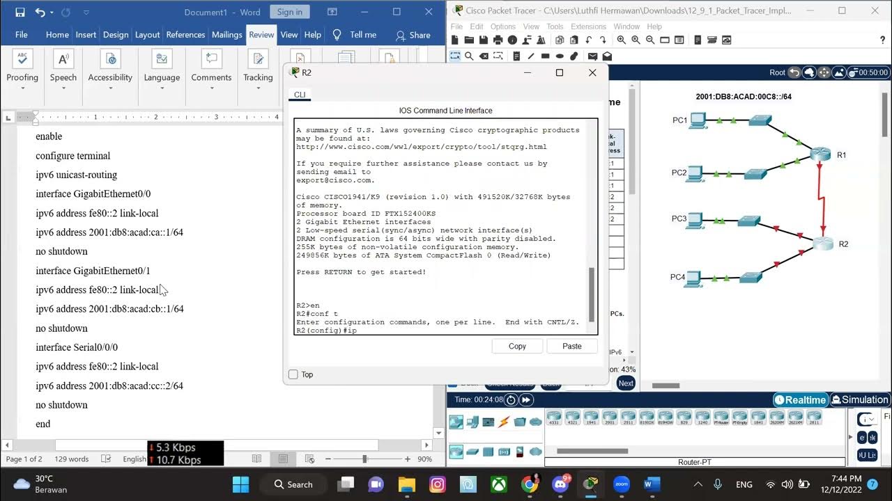 Tugas 5 Packet Tracer – Implement a Subnetted IPv6 Addressing Scheme - YouTube