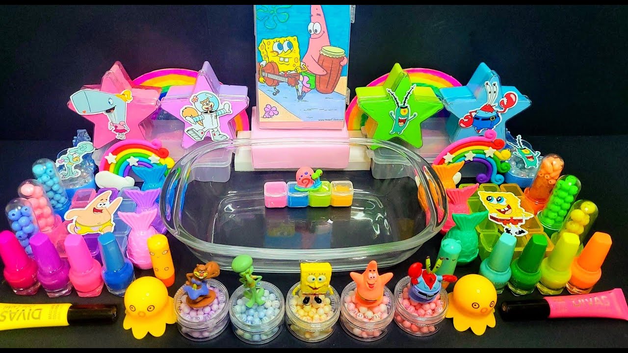 SpongeBob and Patrick Slime - Mixing makeup, lipstick, glitter and much ...
