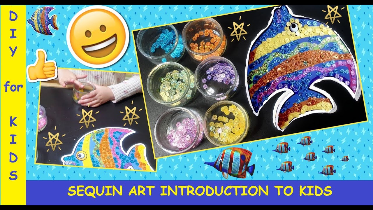 Sequin Art Introduction to Kids, Pailletten Basteln mit Kindern - YouTube
