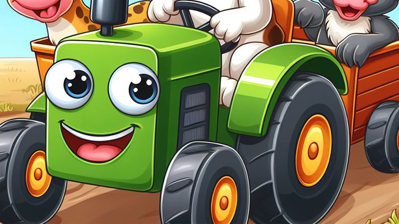 The green tractor goes happily to work (30 MIN) - Nursery Rhymes Kids ...