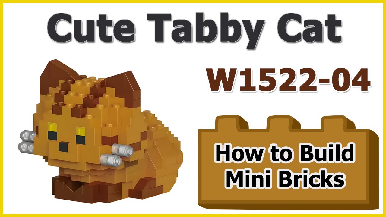 How to Build Mini Blocks Tabby Cat W1522-04 Review Instructions ...