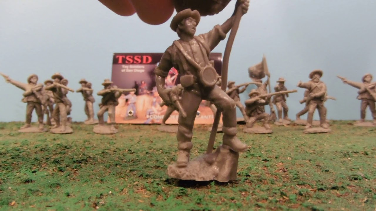 TSSD Confederate Infantry army men review! - YouTube