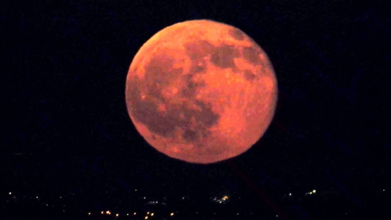 The rising red moon זריחת הירח אדום - YouTube