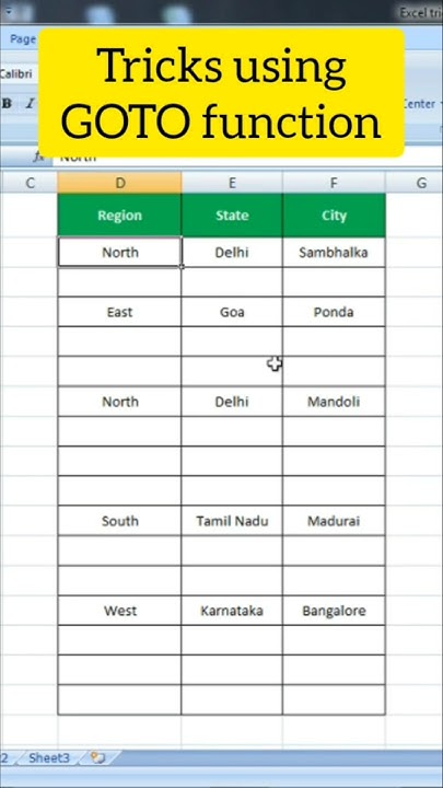 Excel Tricks using GOTO functions #shorts #exceltutorial - YouTube