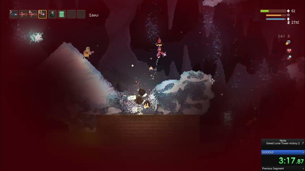 Noita Greed Curse Tower speedrun 9:42 RTA (Random seed) - YouTube