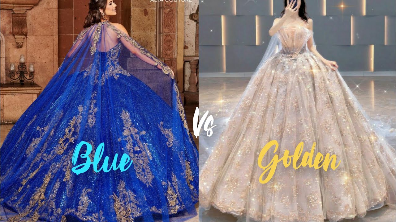 Blue💙 Vs Golden💛/Blue Wedding dress Vs Golden wedding dress#choose Your ...