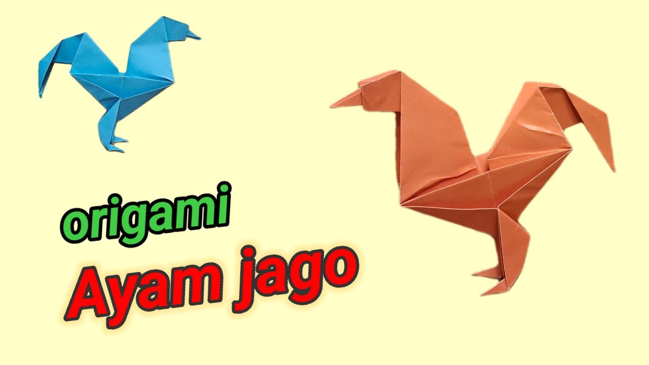 Origami ayam, cara membuat ayam jago dengan kertas - YouTube
