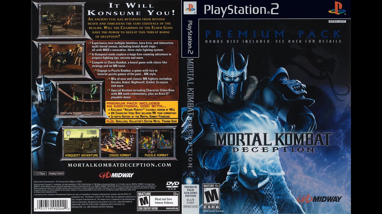 Mortal Kombat - Deception mas [Premium Pack] de ps2 en PS3 Hfw/Hen ...
