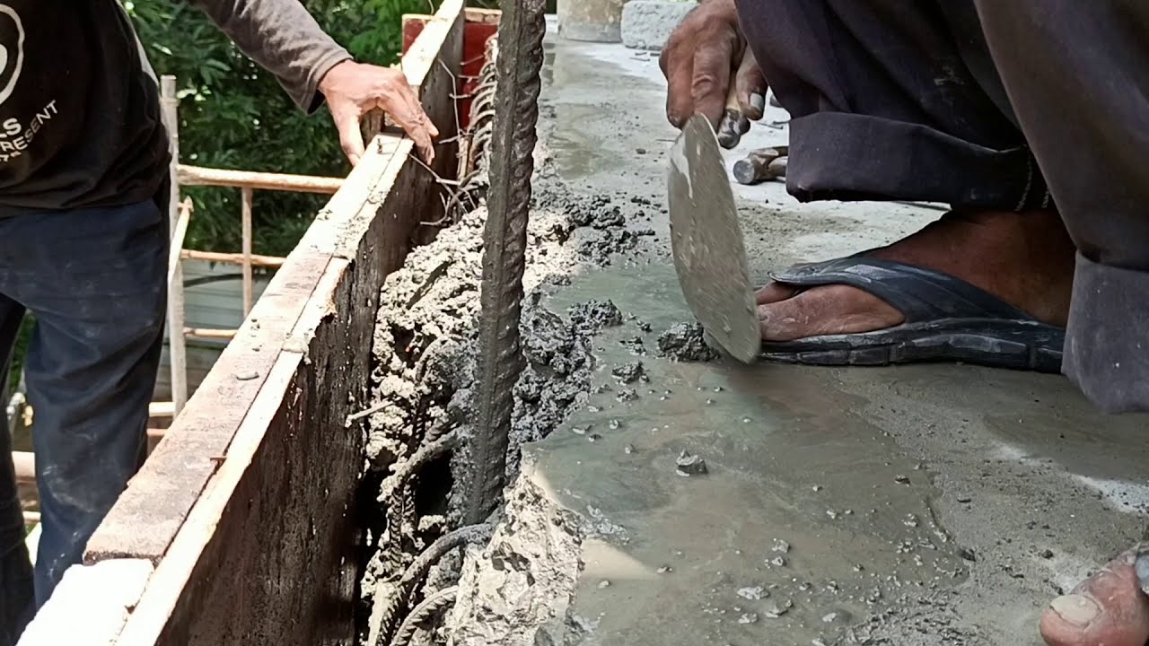 Sunshade drop slab concreting Cantilever slab full video - YouTube