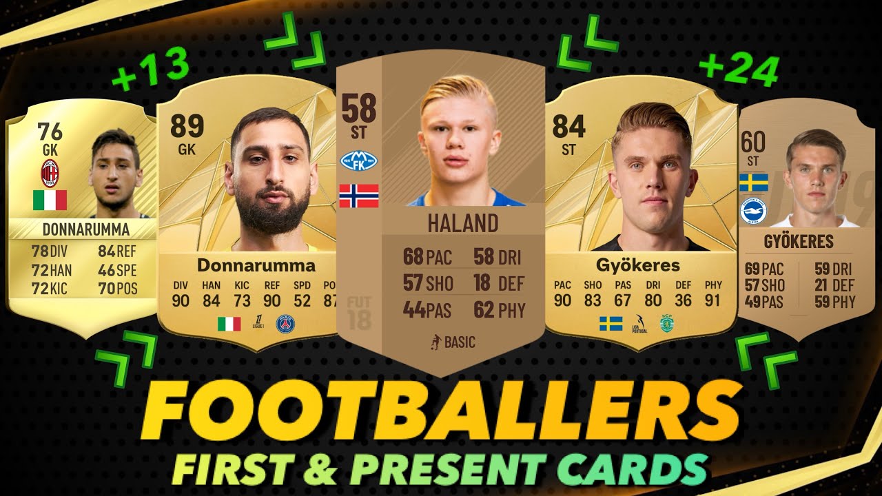 FOOTBALLERS FIRST & PRESENT FIFA CARDS (PART 2)🔥😨 ft. Haaland ...