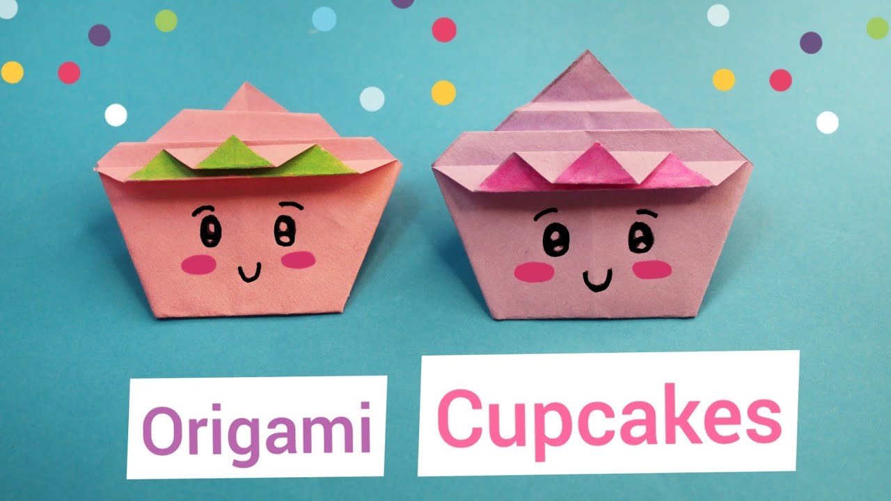 Origami Cupcakes | Step by step Tutorial #origami #cupcake #kawaii ...