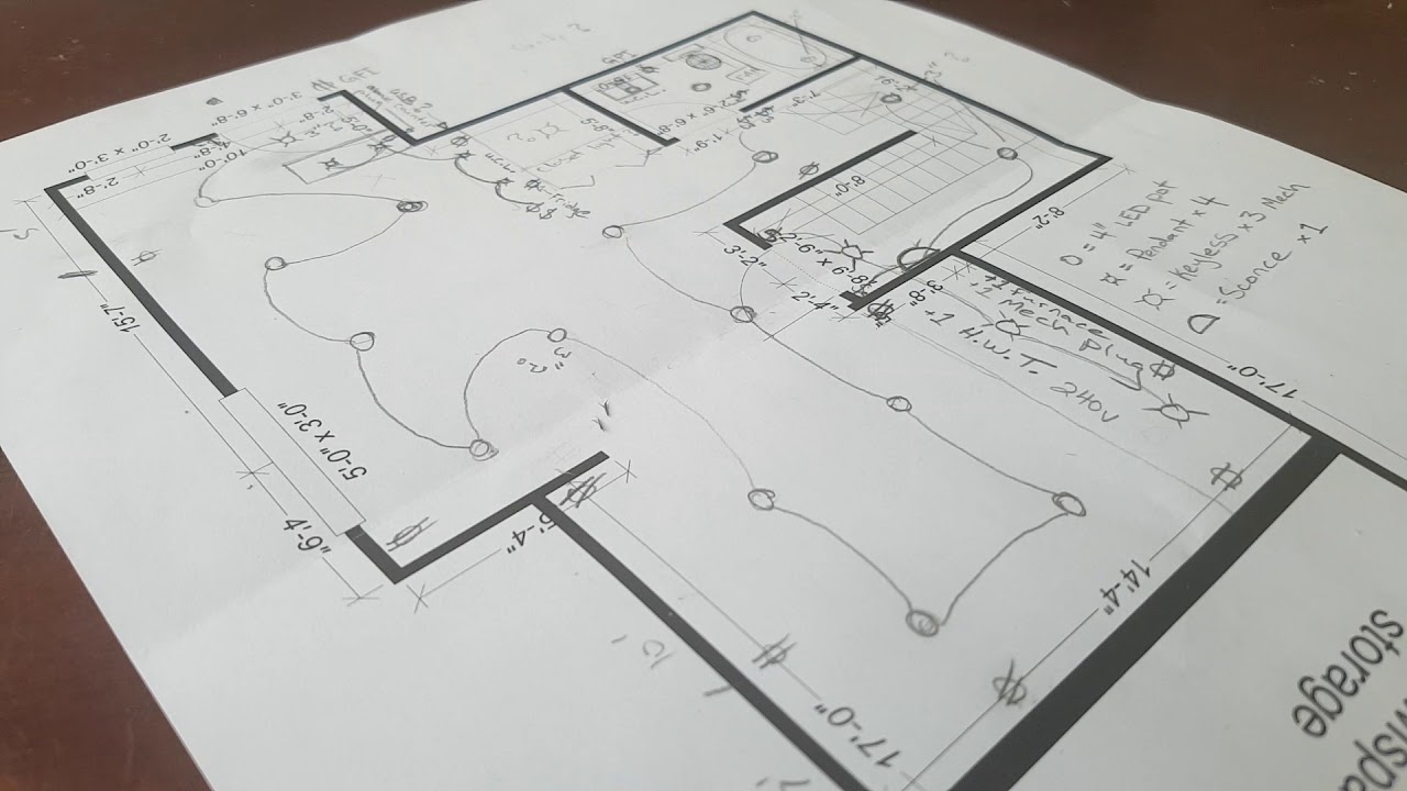 Basement renovation - electrical - lighting layout - YouTube