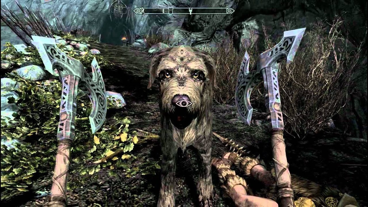 Skyrim: Satanic dog being scary - YouTube