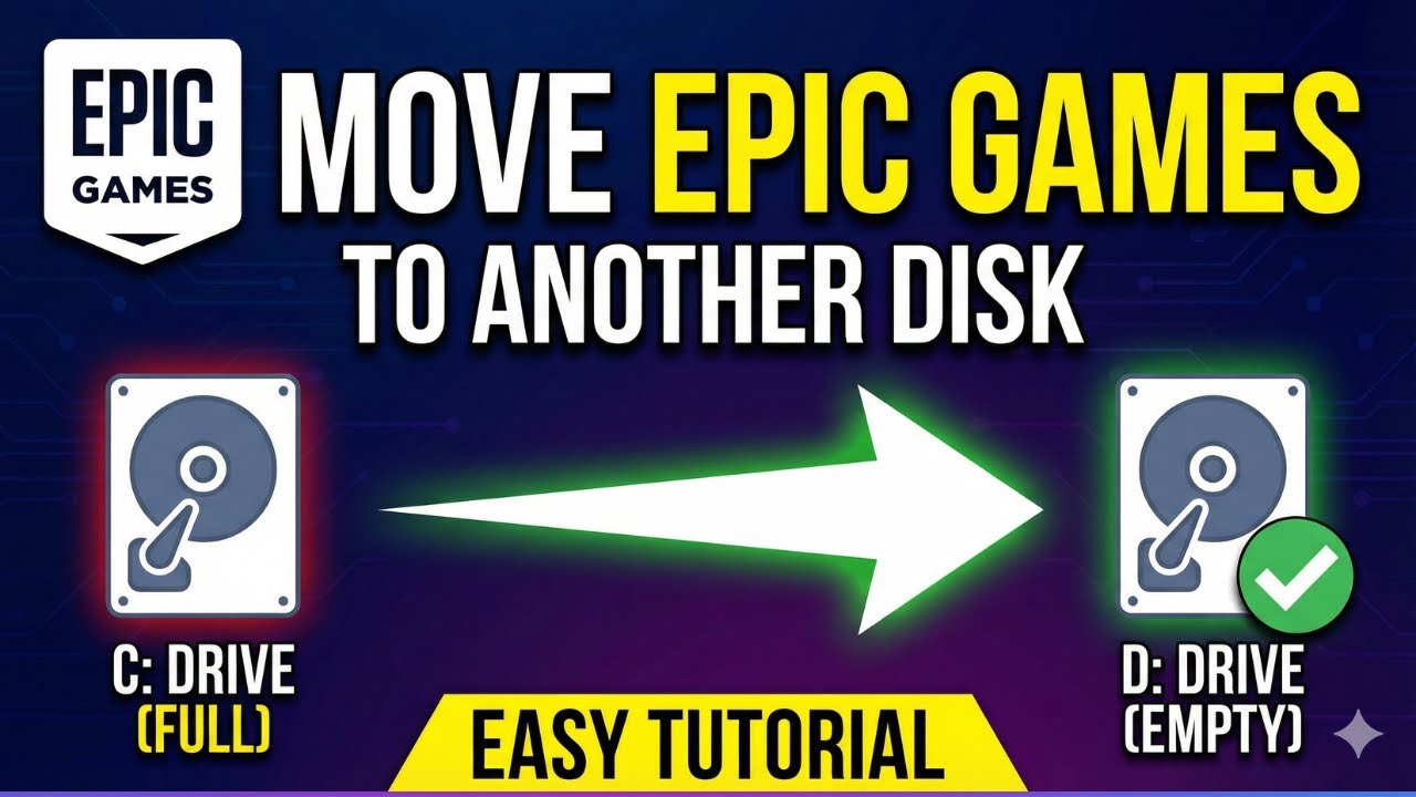 How to Move Epic Games Games to Another Disk (No Re-Download) - YouTube