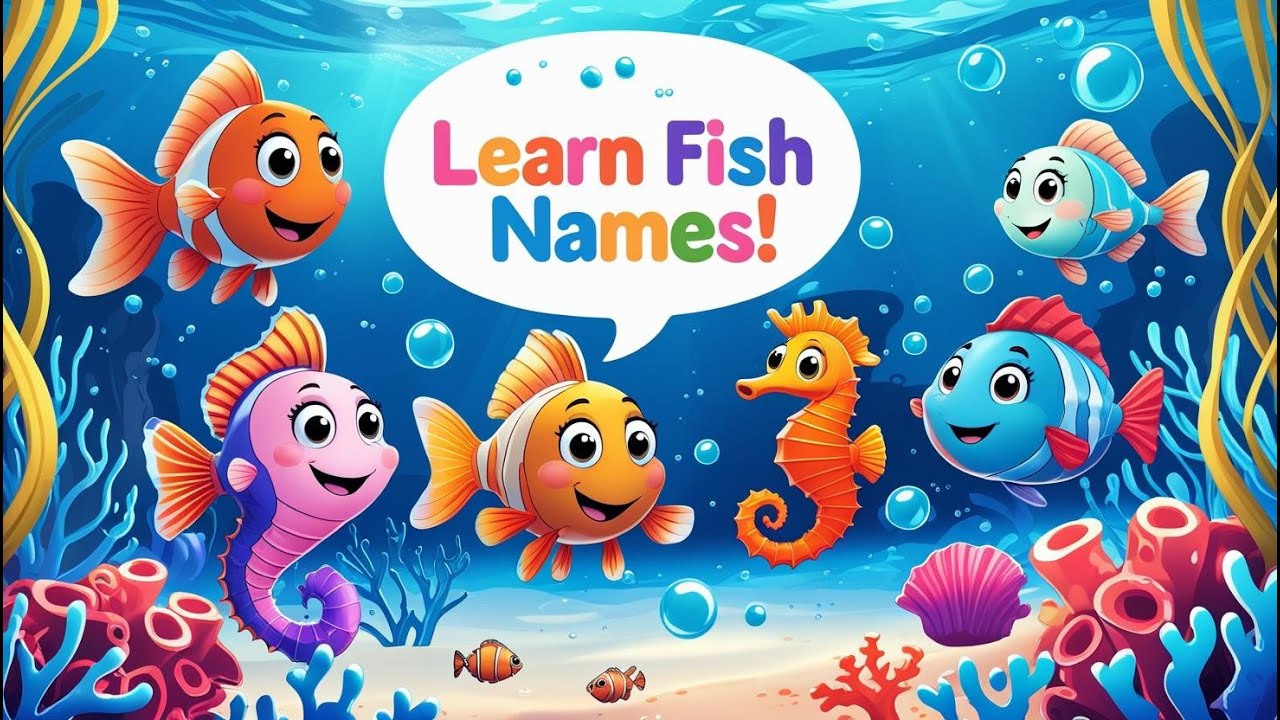"🐟 Learn Fish Names for Kids | 2D Animation | Spelling & Fun Ocean ...