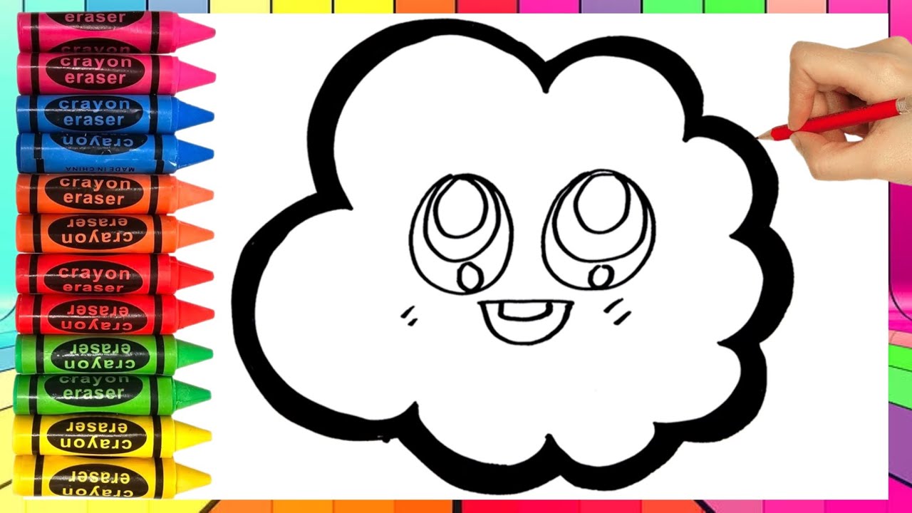 How to draw a cloud for kids || cloud drawing easy || Drawing for kids ...