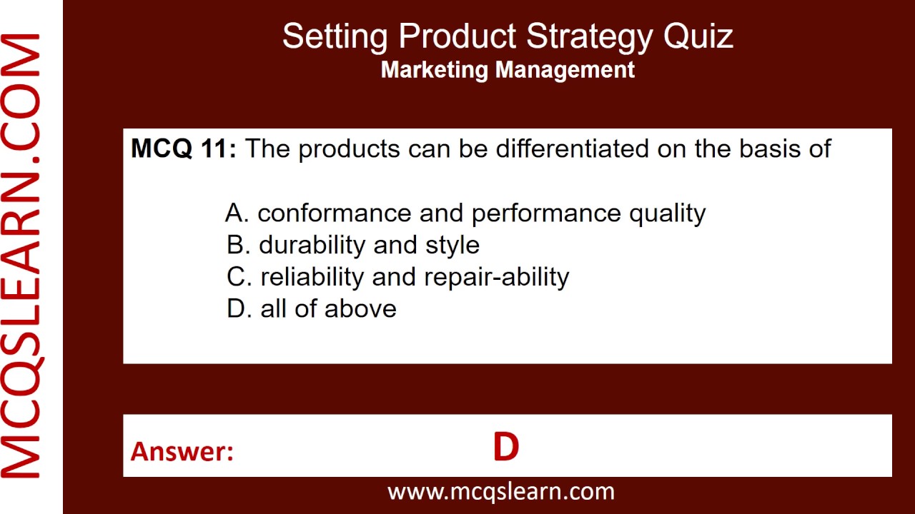 Types: Product Strategy MCQ Question Answer | Product Strategy Notes ...