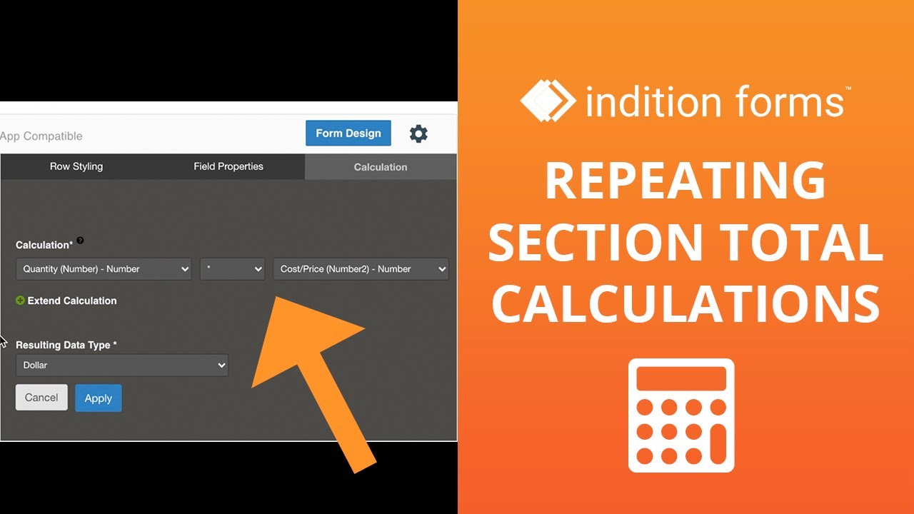 Repeating Section Total Calculations | Indition Forms - YouTube