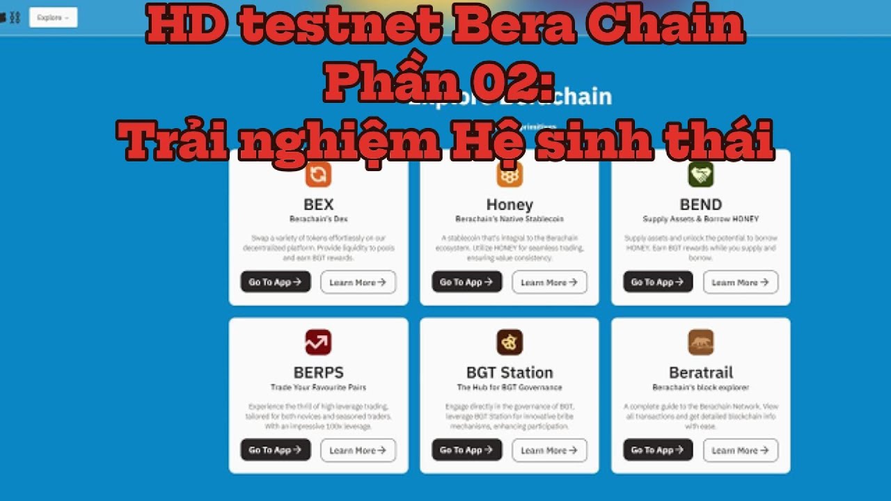 ️ Bera chain Phần 02 - Trải nghiệm hệ sinh Thái Berachain #youtube # ...