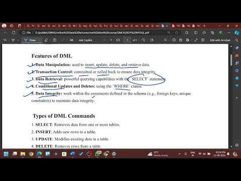 DML COMMANDS IN MYSQL- DBMS One Shot Series # 16 - YouTube