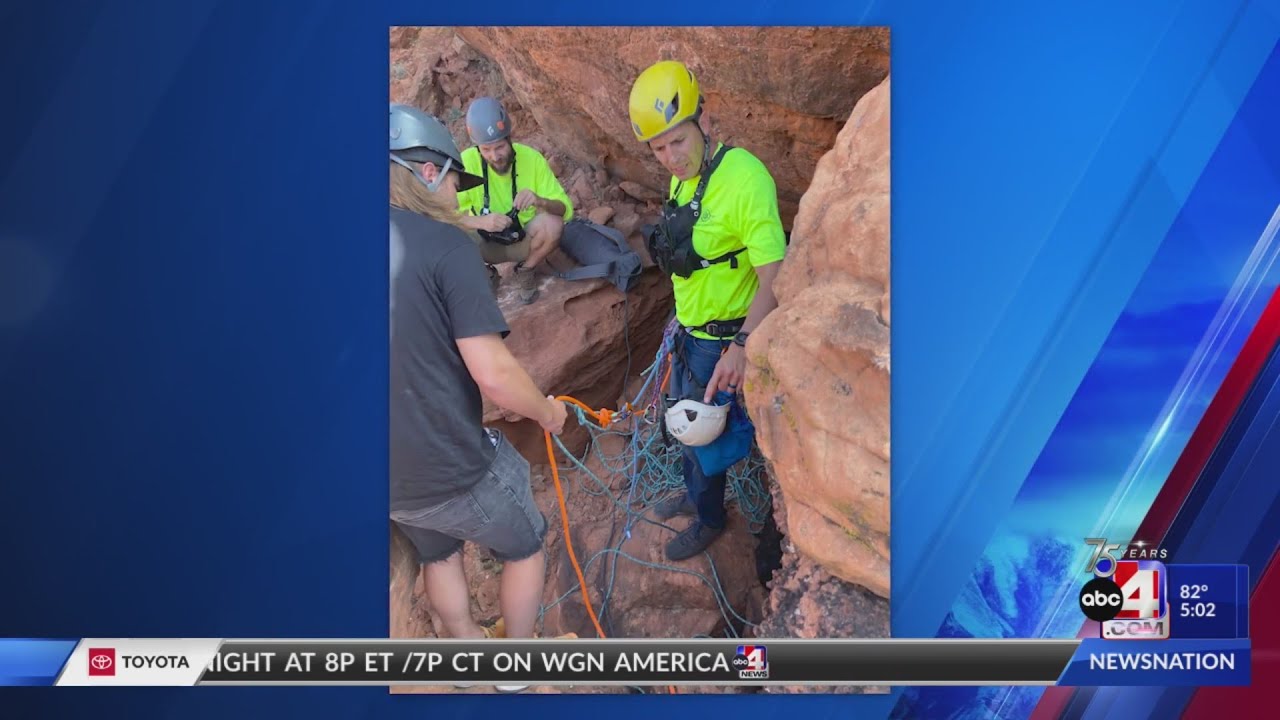 RESCUE: Man stuck on cliff saved near Red Cliffs Campground - YouTube
