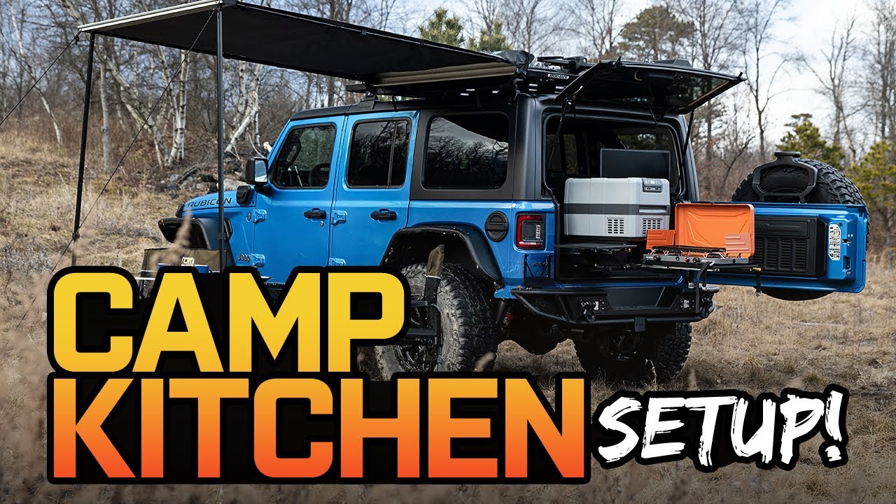 The Ultimate Camping Kitchen Setup! | 2024 Jeep Wrangler JL Rubicon Giveaway - YouTube