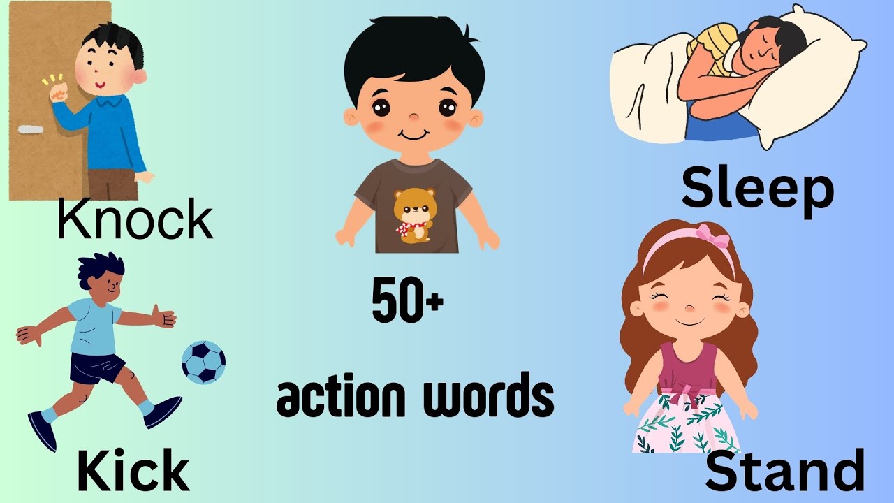 Action words in English || 50+ action words || easy words in daily ...