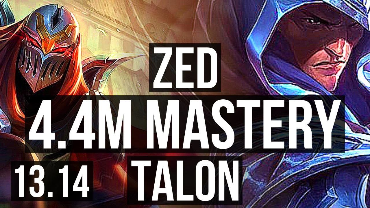 ZED vs TALON (MID) | 4.4M mastery, Quadra, 900+ games, Legendary, 18/4 ...