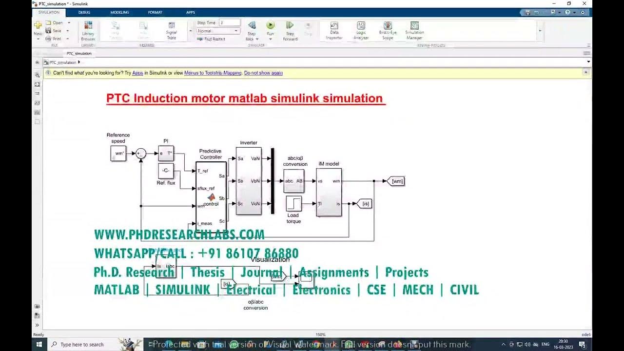 PTC Induction motor matlab simulink simulation | MPC | predictive control - YouTube