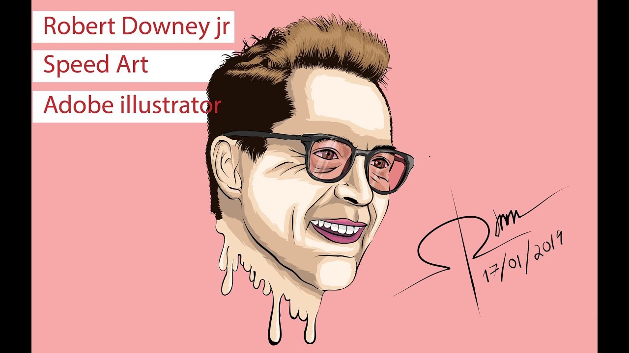 Speed Art I Robert Downey jr I Illustrator - YouTube