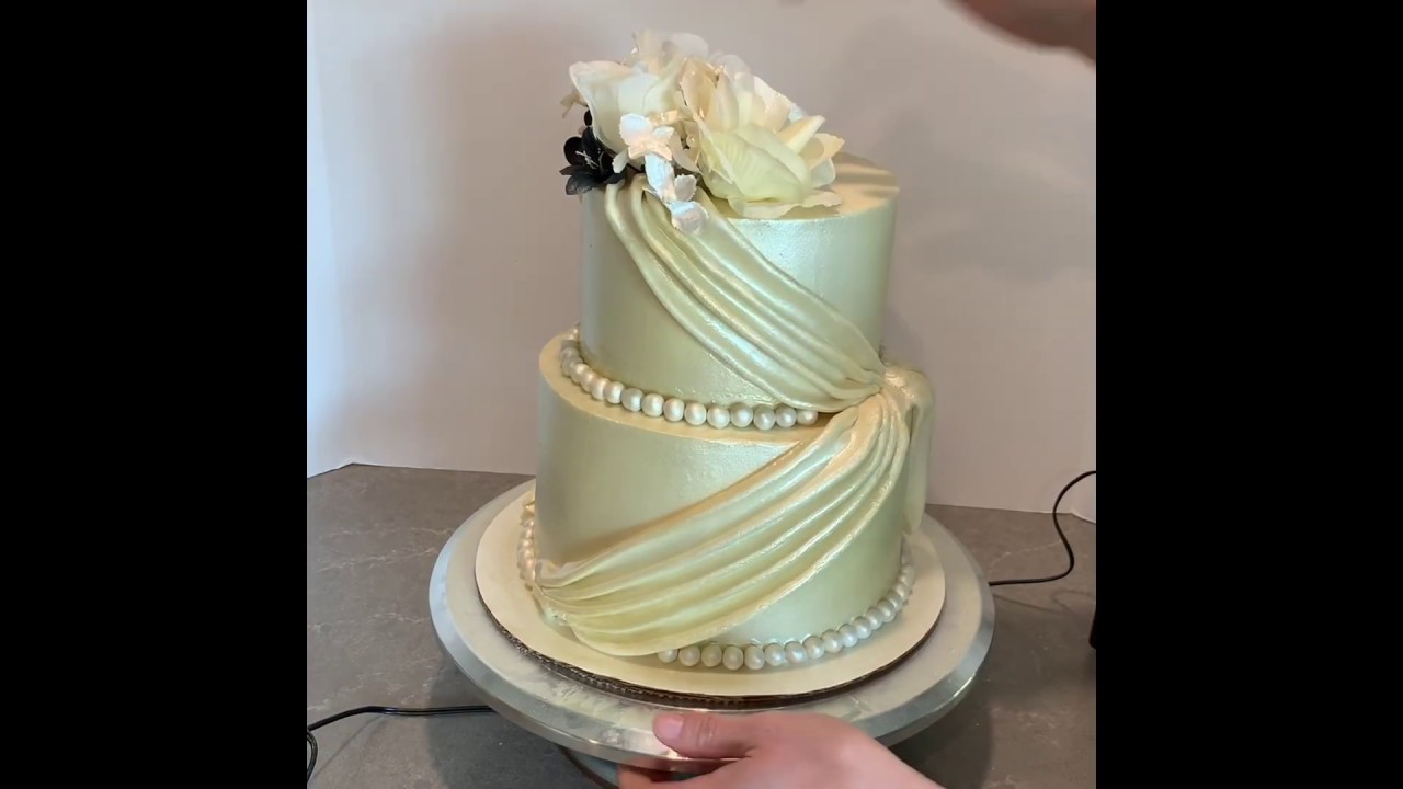 Draped Wedding Cake - YouTube