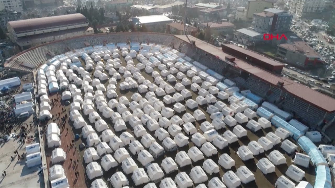 Massive tent cities set up in Kahramanmaras, Türkiye - YouTube