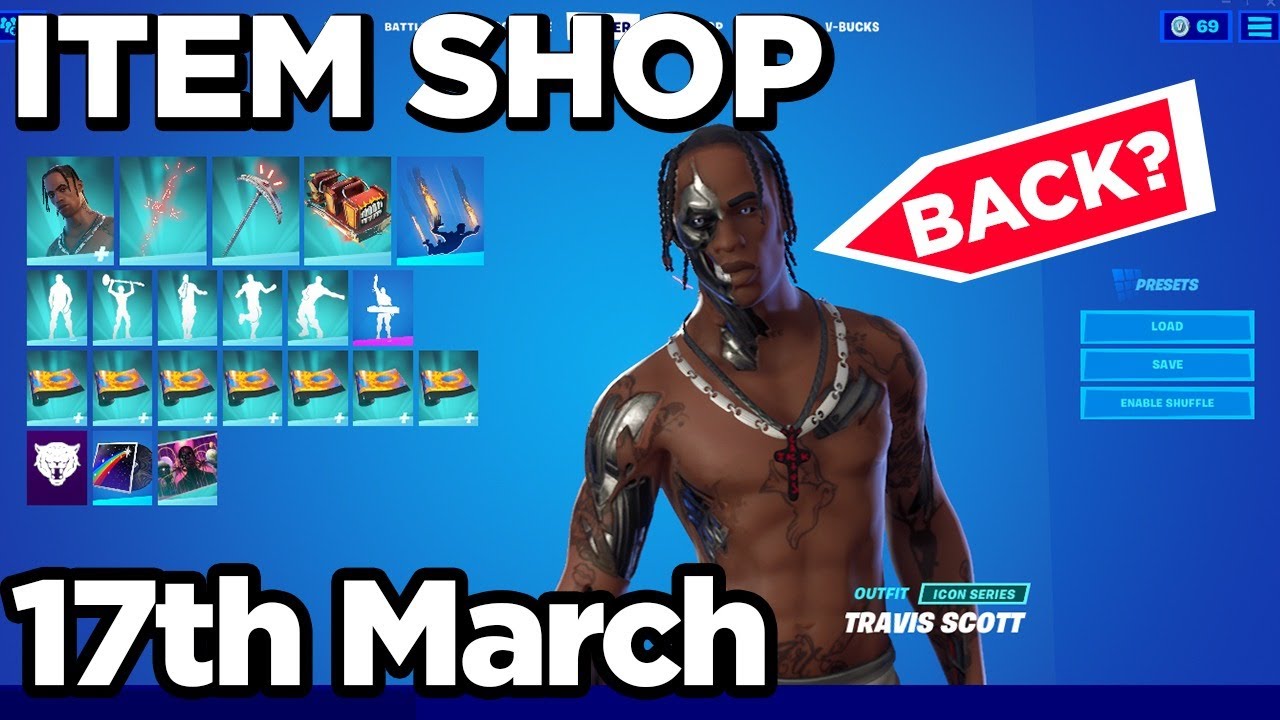 Fortnite Item Shop Live *NEW* TRAVIS SCOTT? 20th March, 2021 [Fortnite ...