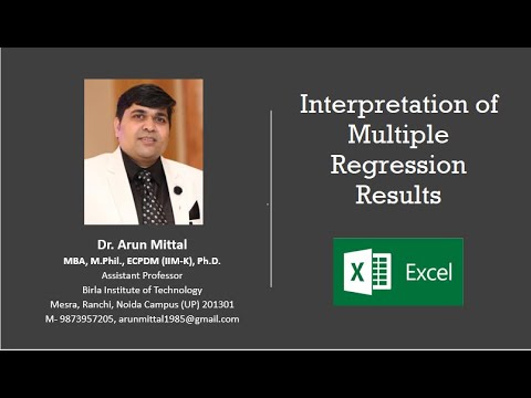 Multiple Regression Analysis in Excel - Part 5 | Regression Interpretation | Hindi - YouTube