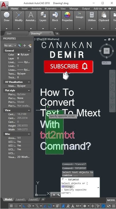 Convert Text To Mtext With txt2mtxt Command #shorts - YouTube