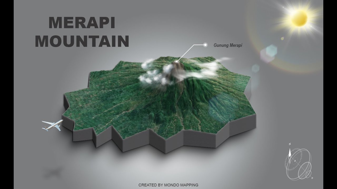 CARA MEMBUAT 3D MAP MENGGUNAKAN PHOTOSHOP : MERAPI MOUNTAIN - YouTube