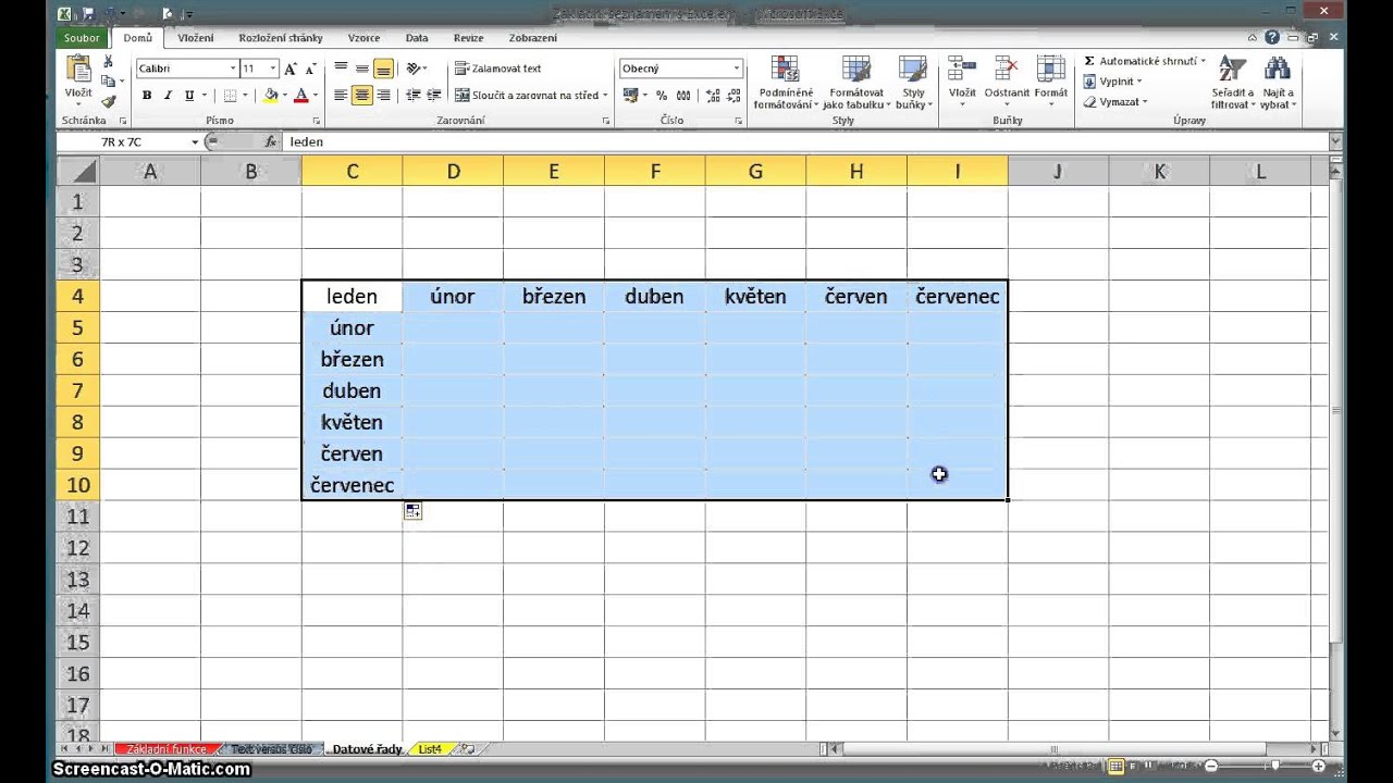 Excel 6 Datové řady - YouTube