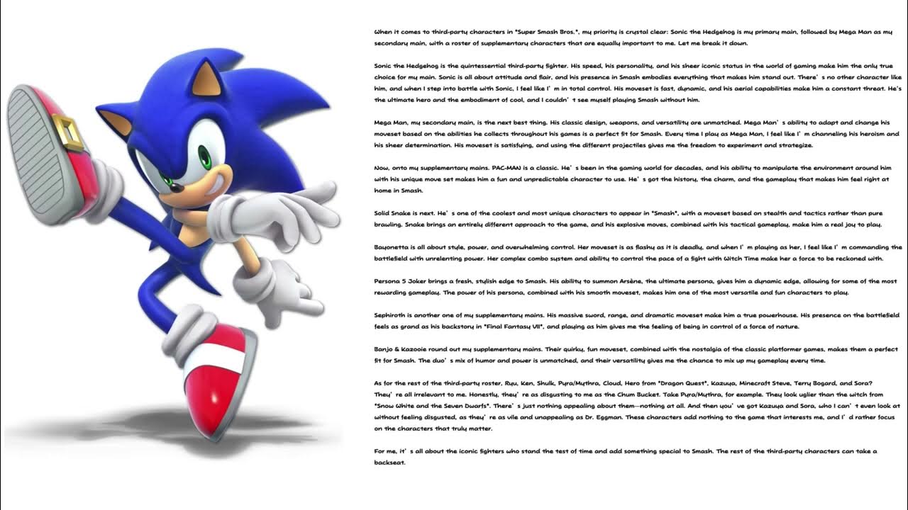 SONIC THE HEDGEHOG IS THE BEST SMASH CHARACTER TBH - YouTube