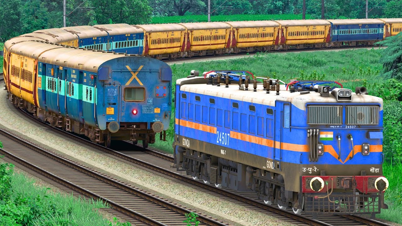 WAG9 SHUNT ICF BLUE EXPRESS TRAIN | BUMPY RAILROAD | RAILWORKS | INDIAN ...