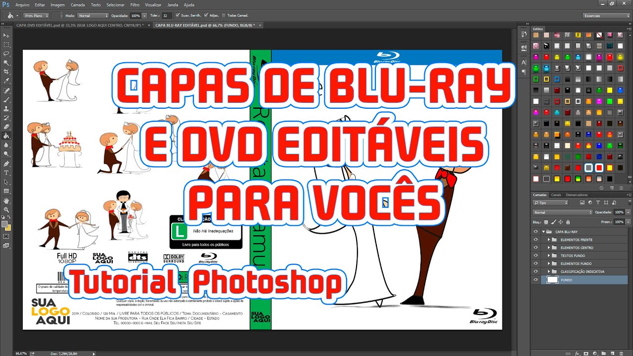 CAPAS DE BLU-RAY E DVD EDITÁVEIS PARA VOCÊS - TUTORIAL PHOTOSHOP - YouTube