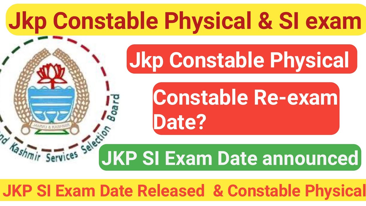 Jkp Constable Physical Test or Re-examine|| jkp SI exam date announced ...