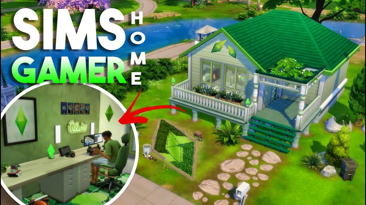I built a Sims GAMER House with the new kit! 🎮 | NO cc | Sims 4 Comfy ...