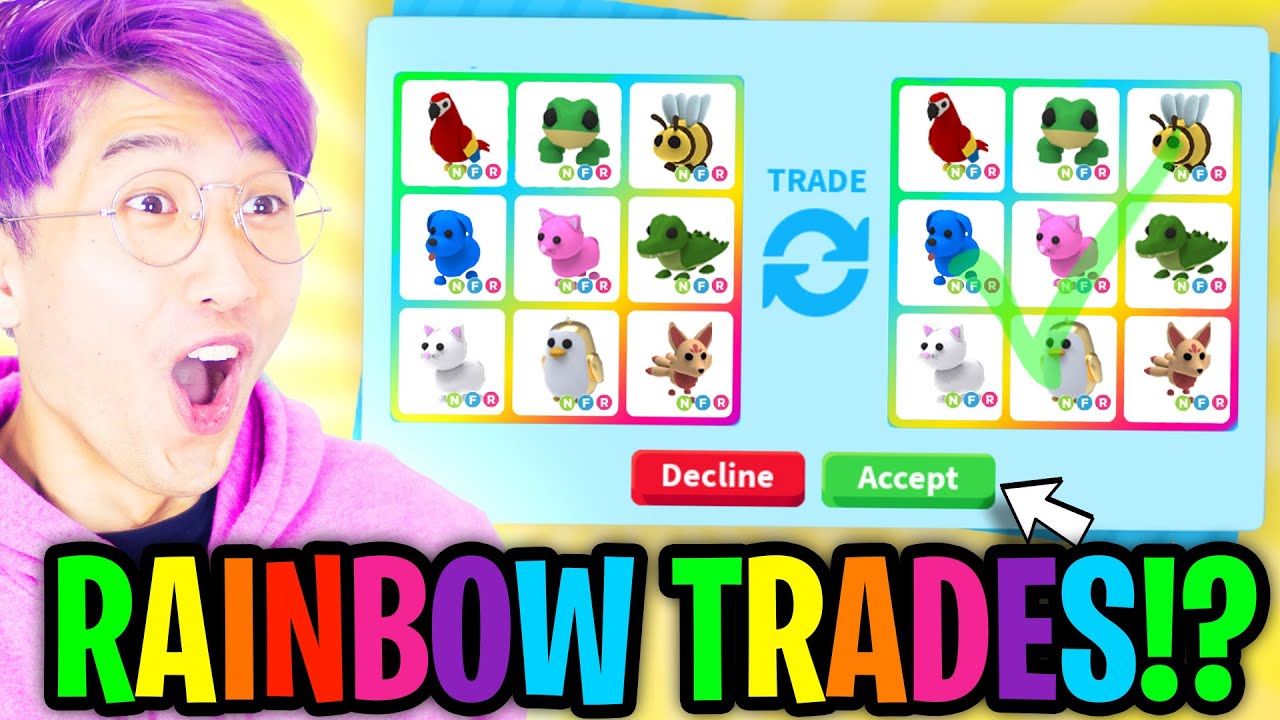 Can We Beat The RAINBOW TRADING ONLY CHALLENGE With NEW Winter Pets In ...