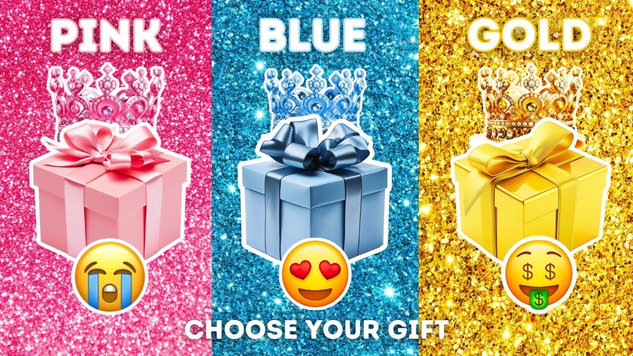 Choose Your Gift 🎁 Pink, Blue or Gold 💗💙⭐️ 3 Gift Box Challenge 😱 How ...
