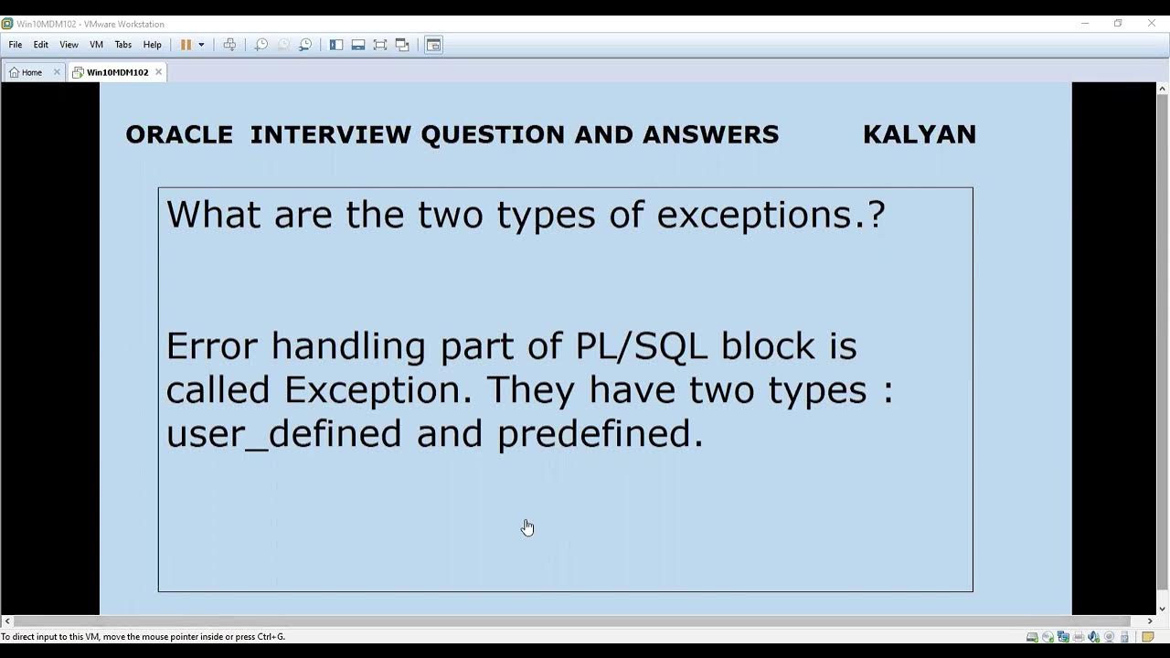 ORACLE INTERVIEW Q&A, PL SQL, ORACLE BASICS, PL-SQL - YouTube