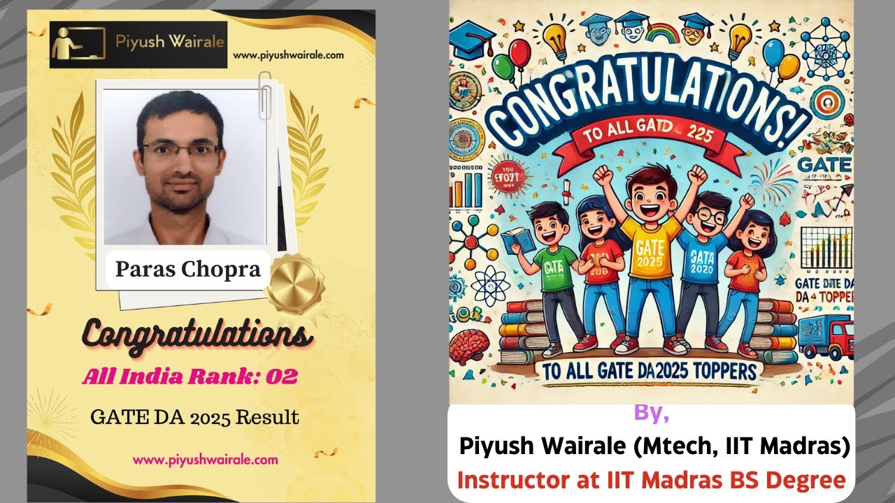 GATE DA 2025 AIR 02 | Mr. Paras Chopra | GATE DA 2025 Toppers | #gateda ...