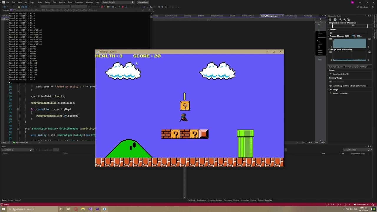 Mario Game with custom Game Engine using C++ / SFML - YouTube